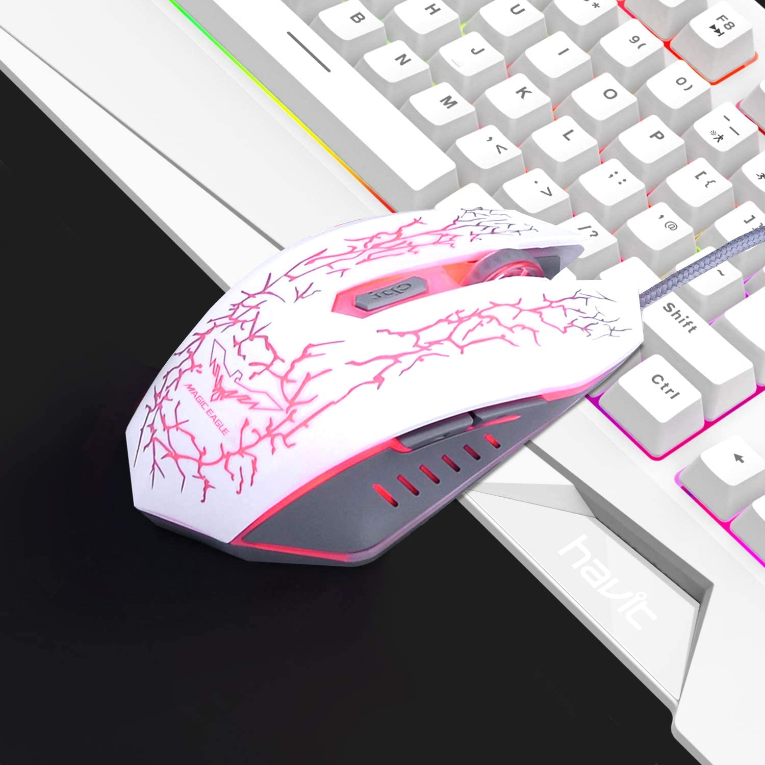 Gaming Keyboard {UK Layout}, HAVIT Rainbow LED Backlit Wired Keyboard ...