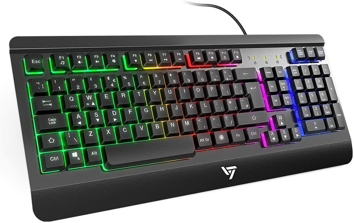 VicTsing Gaming Keyboard UK Ultra-Slim All-Metal Frame USB Wired