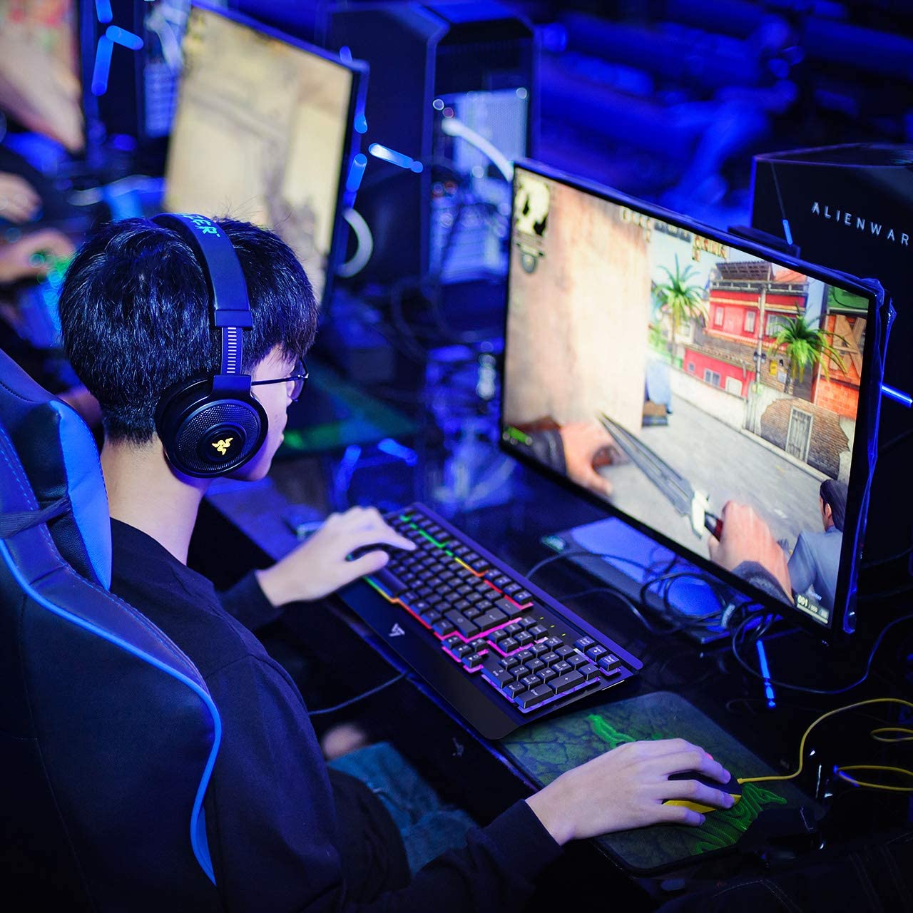 VicTsing Gaming Keyboard UK Ultra-Slim All-Metal Frame USB Wired