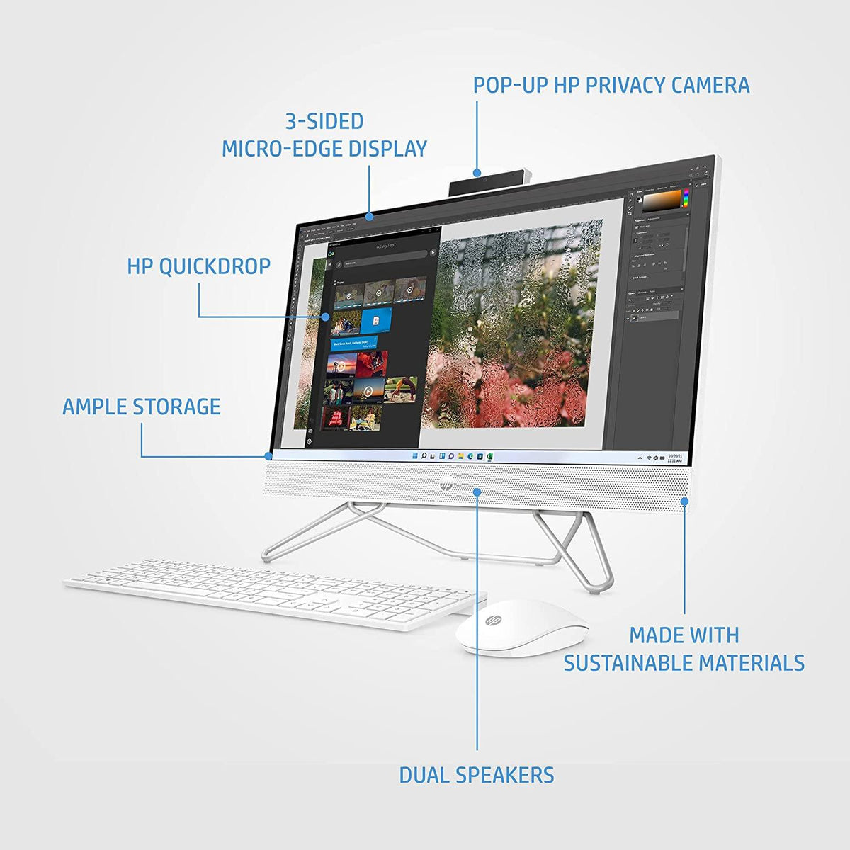 HP 24 Inch All-In-One Desktop PC 24-Cb0027na, Windows 10 & More ...