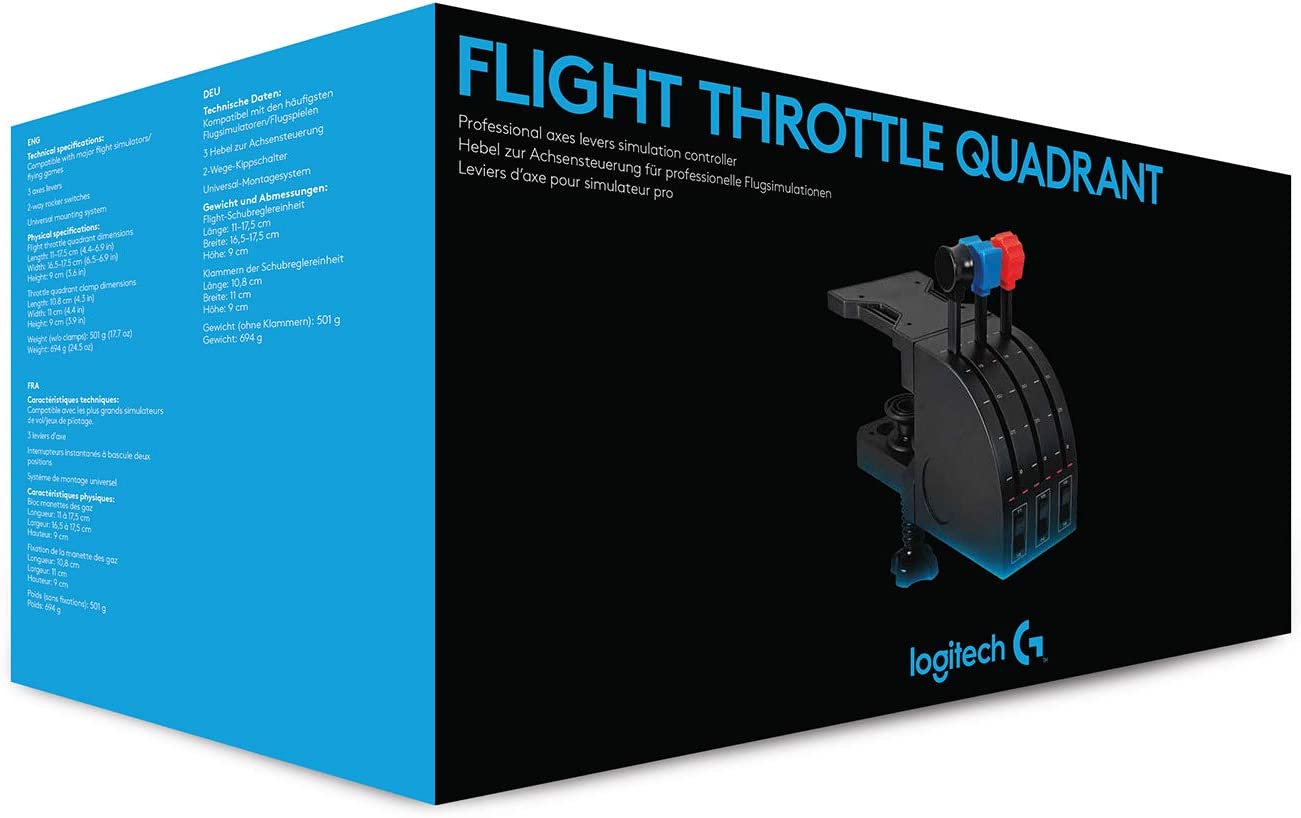 Logitech G Saitek PRO Flight Throttle Quadrant, Professional Simulation Axis Levers & More ...