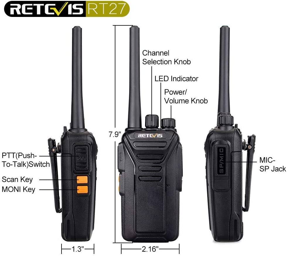 Retevis RT27 Walkie Talkie, 6 Way Charger, PMR446 License-free, 16 ...